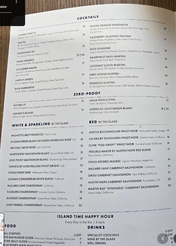 Tommy Bahama Restaurant Menu | Explore Delicious Dishes & Island ...