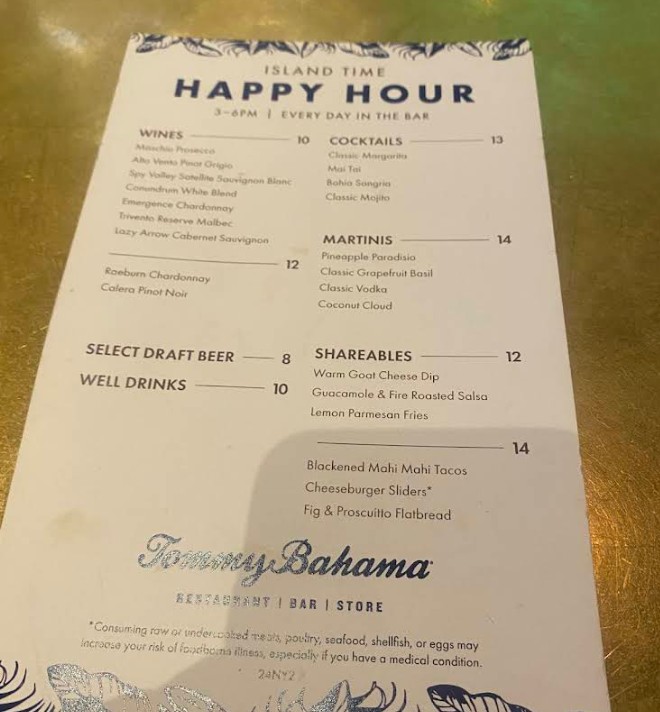 Tommy Bahama Restaurant Menu | Explore Delicious Dishes & Island ...